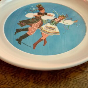 Vintage European Folk Dancers Decorative Melamine Plate by Robert Barno ...