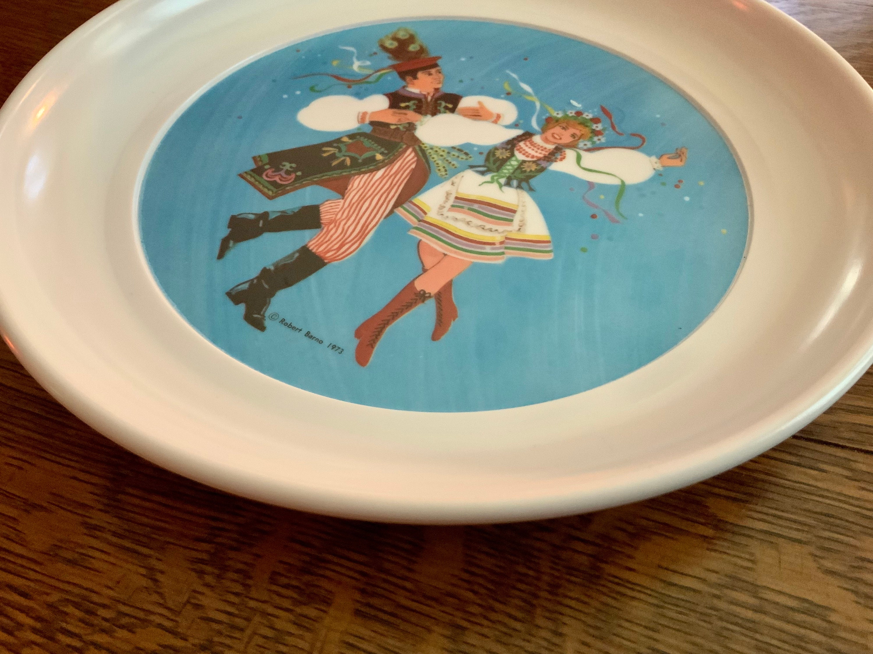 Vintage European Folk Dancers Decorative Melamine Plate by Robert Barno ...
