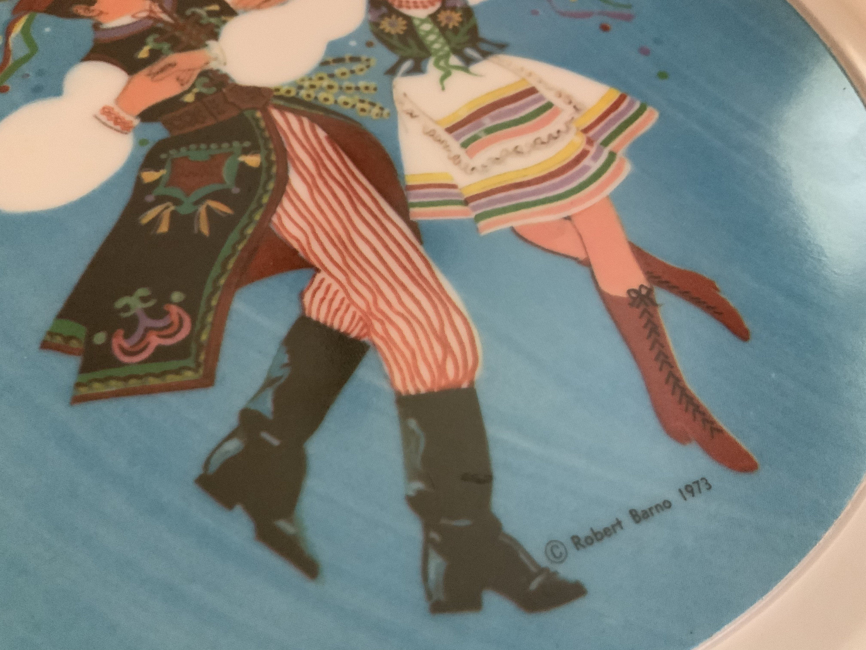 Vintage European Folk Dancers Decorative Melamine Plate by Robert Barno ...
