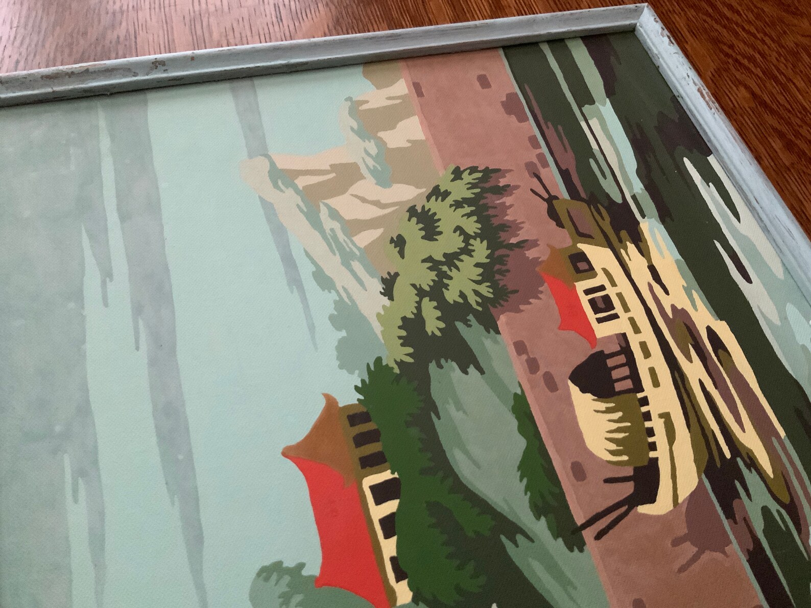 Vintage Mid Century Finished Paint by Number Featuring a Water - Etsy