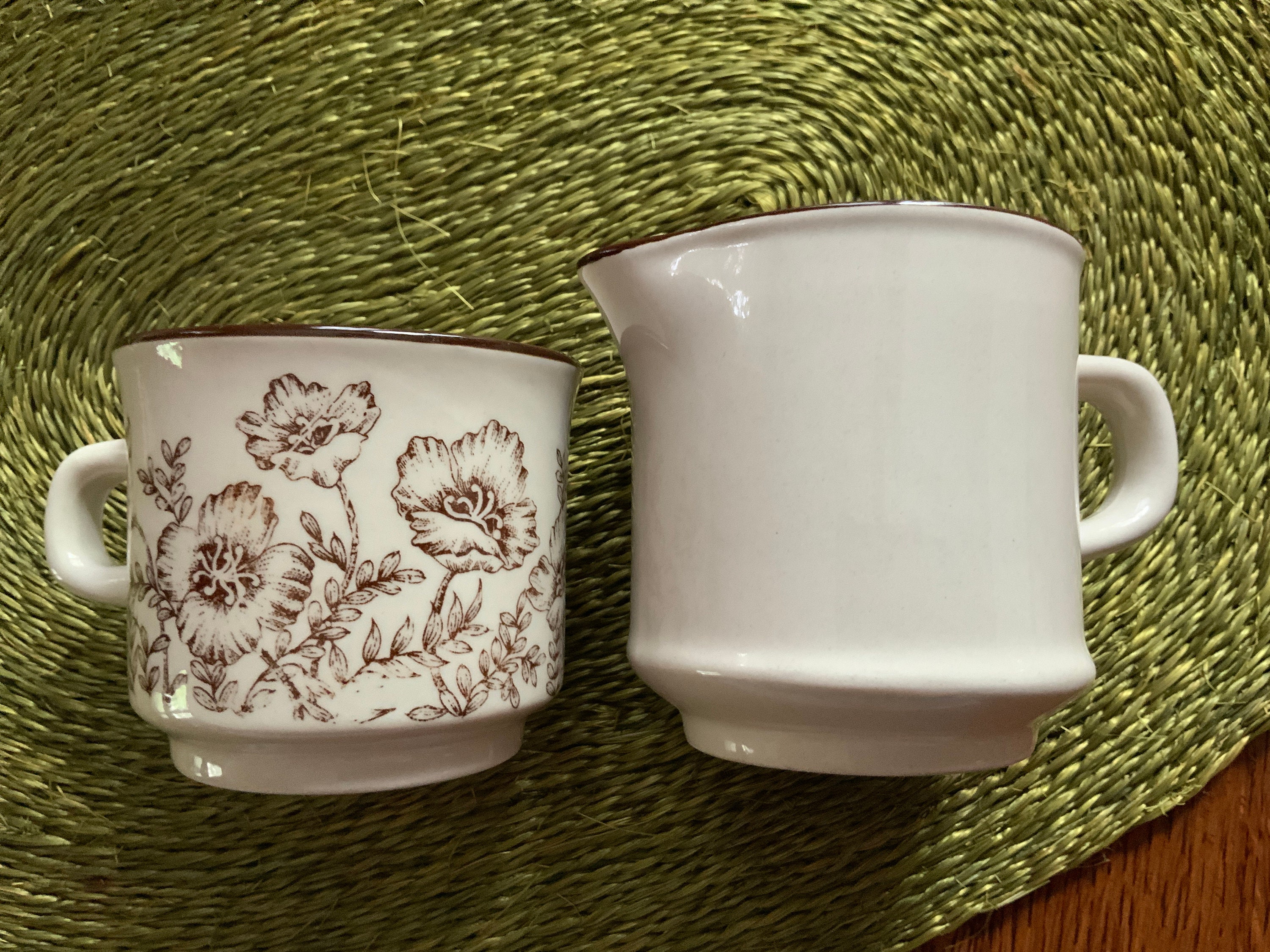 Vintage Stoneware Cup and Creamer Pair Ohio China /company of - Etsy