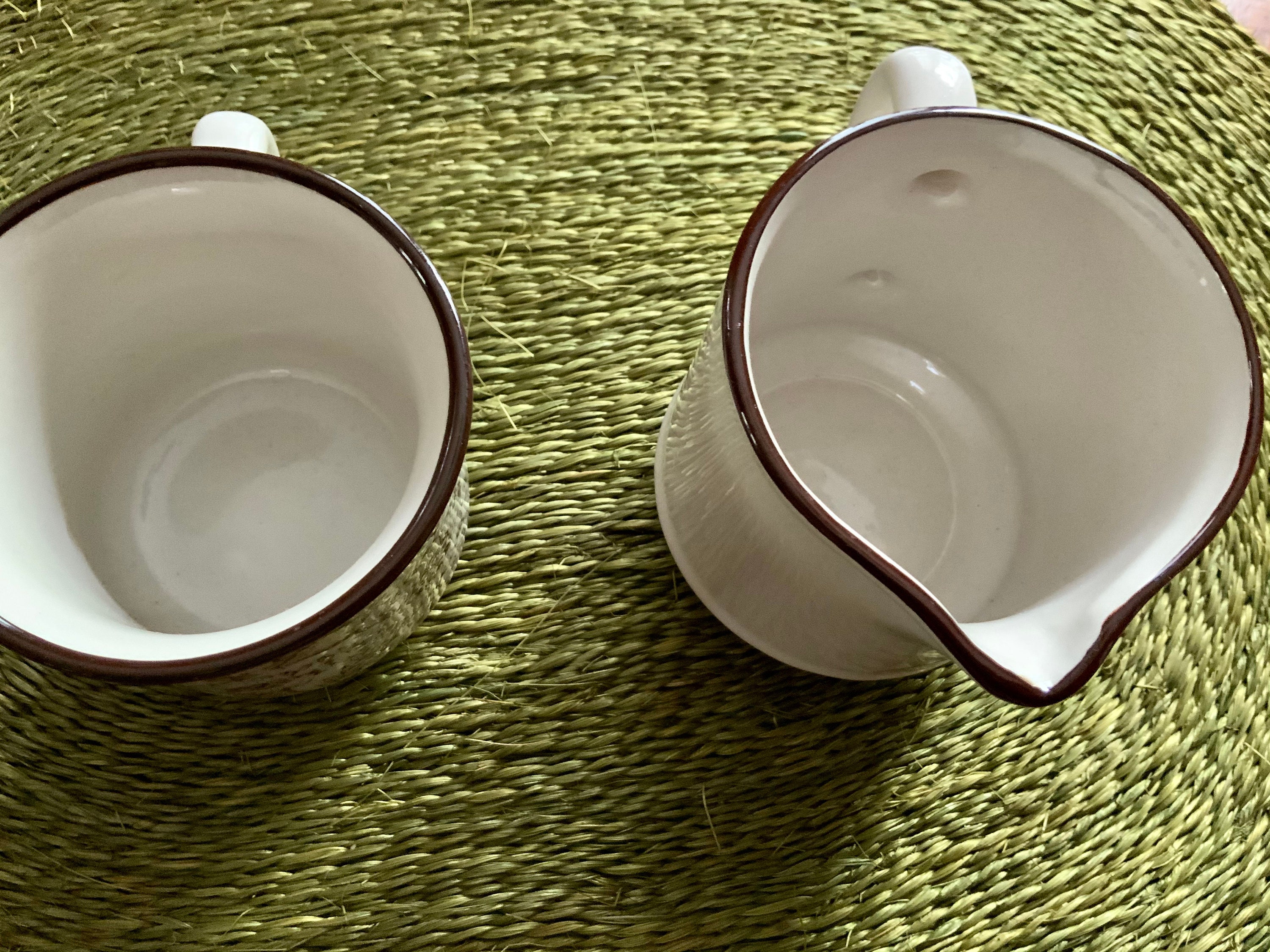 Vintage Stoneware Cup and Creamer Pair Ohio China /company of - Etsy