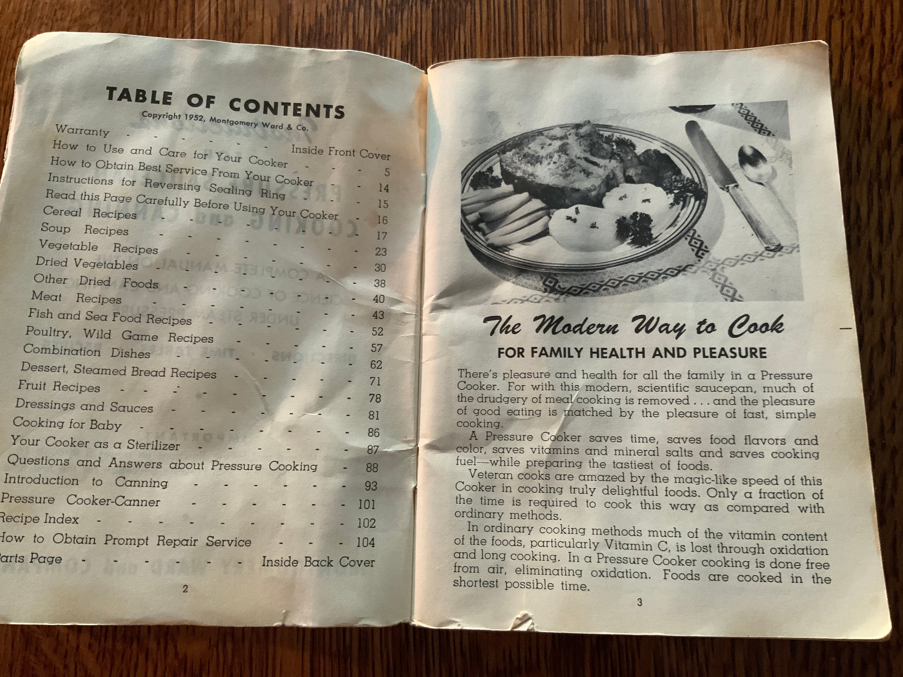 Wards Magic Seal Pressure Saucepan Recipe Book : Instructions Time ...