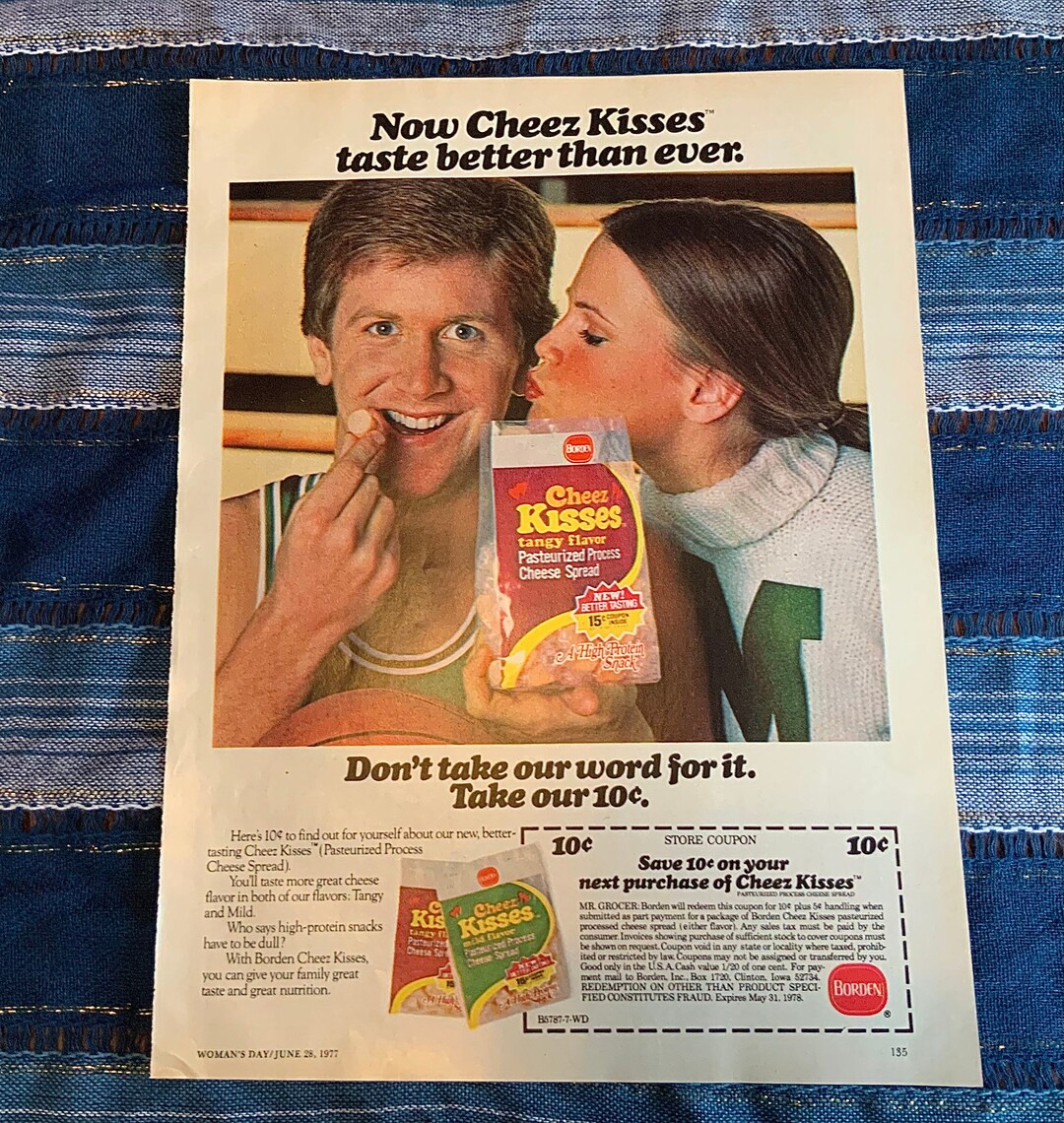 Vintage 1977 Paper Advertisement Borden Cheez Kisses Bite Sized Cheese ...