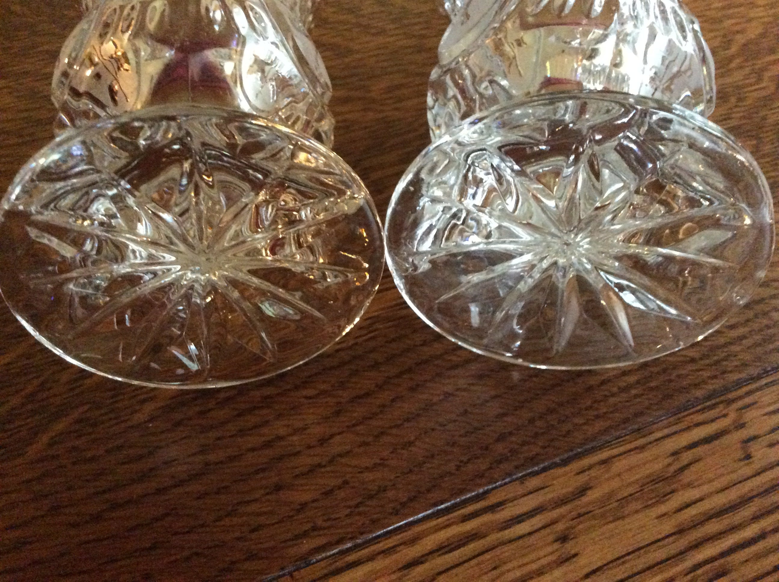 Two Fancy Cordial Glasses Hourglass Shaped Heavy Cut Pressed Glasses W ...