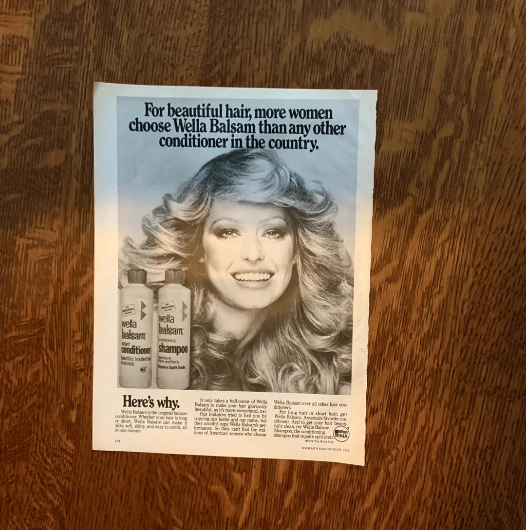 Vintage Original Wella Shampoo and Conditioner Advertisement Featuring ...