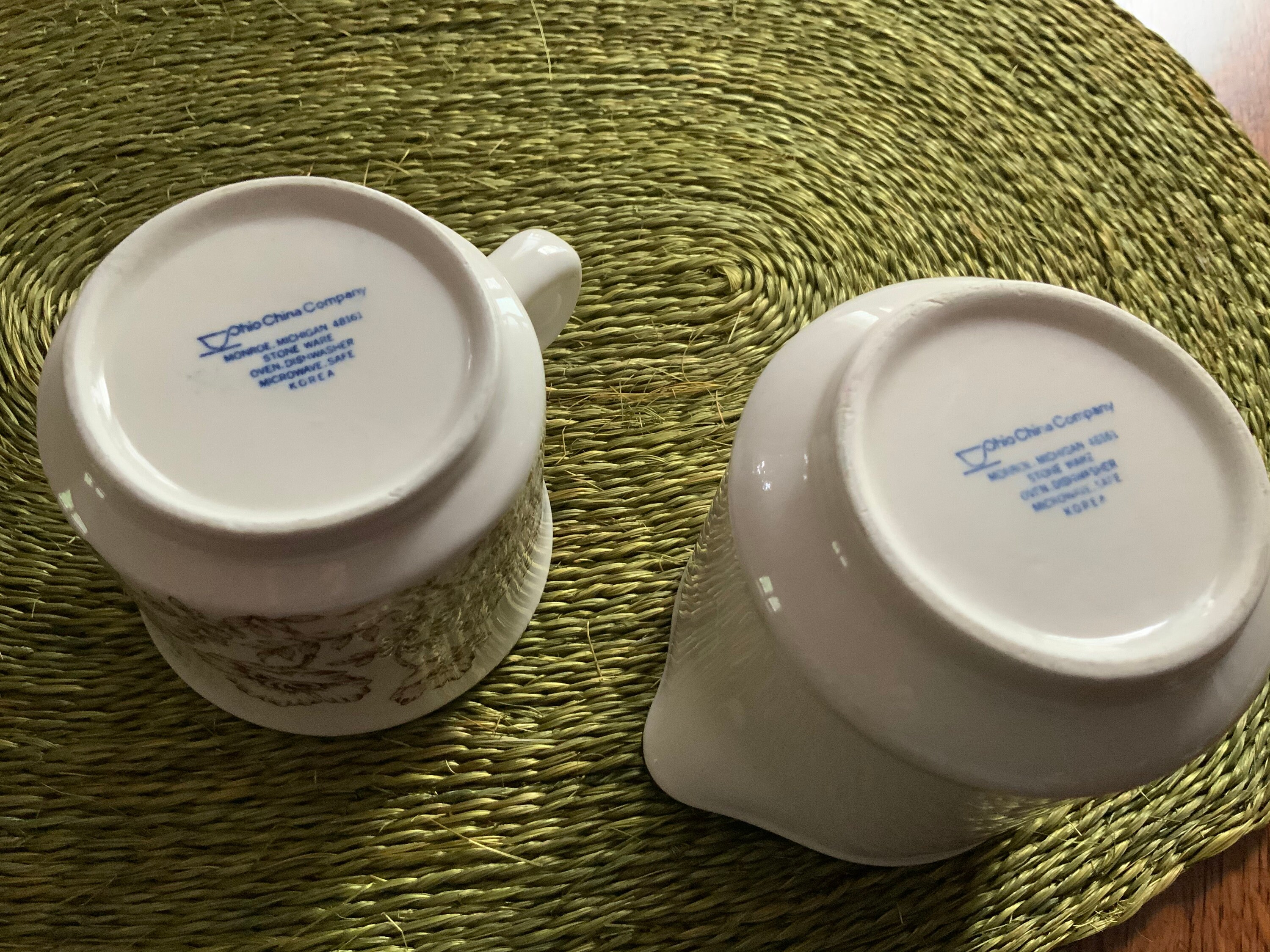Vintage Stoneware Cup and Creamer Pair Ohio China /company of - Etsy