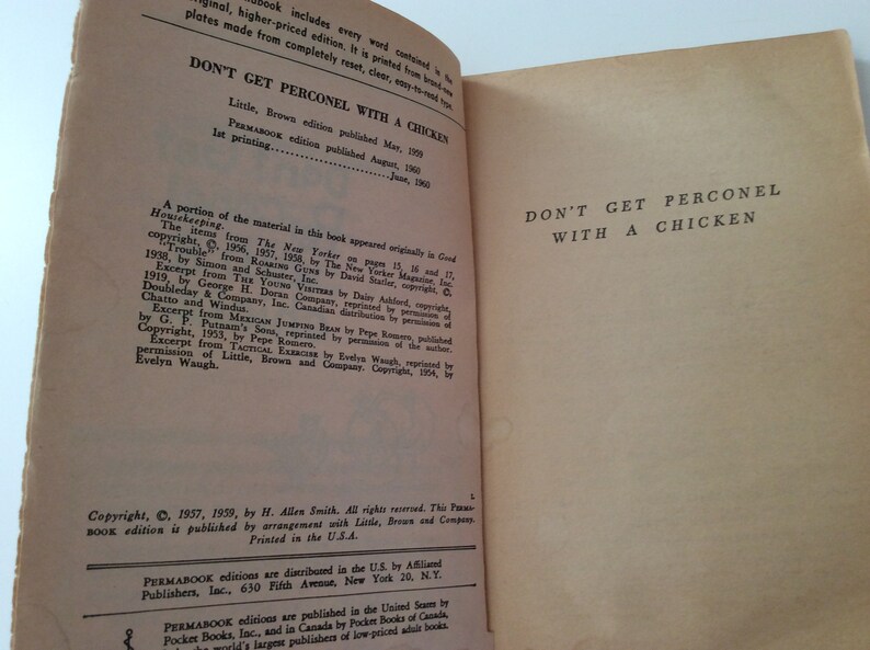 Dont Get Perconel With a Chicken by H. Allen Smith mis-spelling ...