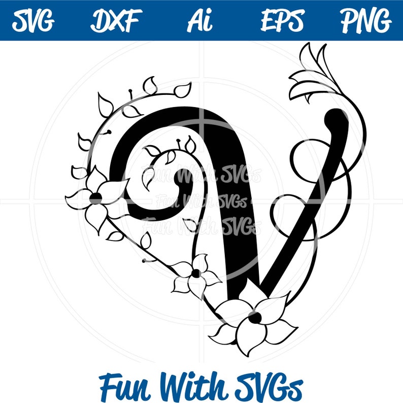 Letter V Monogram, Alphabet Monograms, Monogram SVG, SVG Files ...