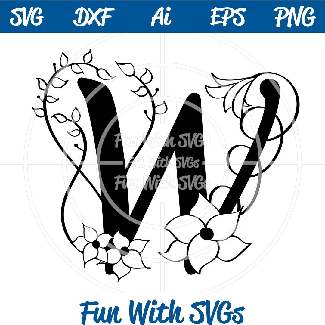 Letter W Monogram, Alphabet Monograms, Monogram SVG, SVG Files ...