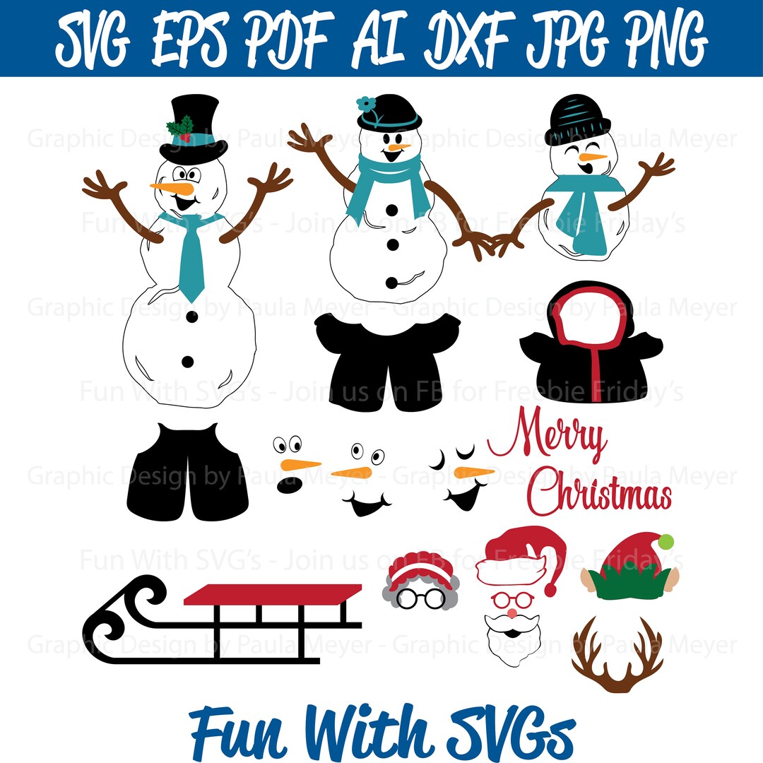 Build a Snowman SVG - SVG Cut File, High Resolution Printable Graphics ...