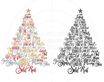 Names of Jesus Christmas Ornament SVG Bundle, Religious Christmas ...