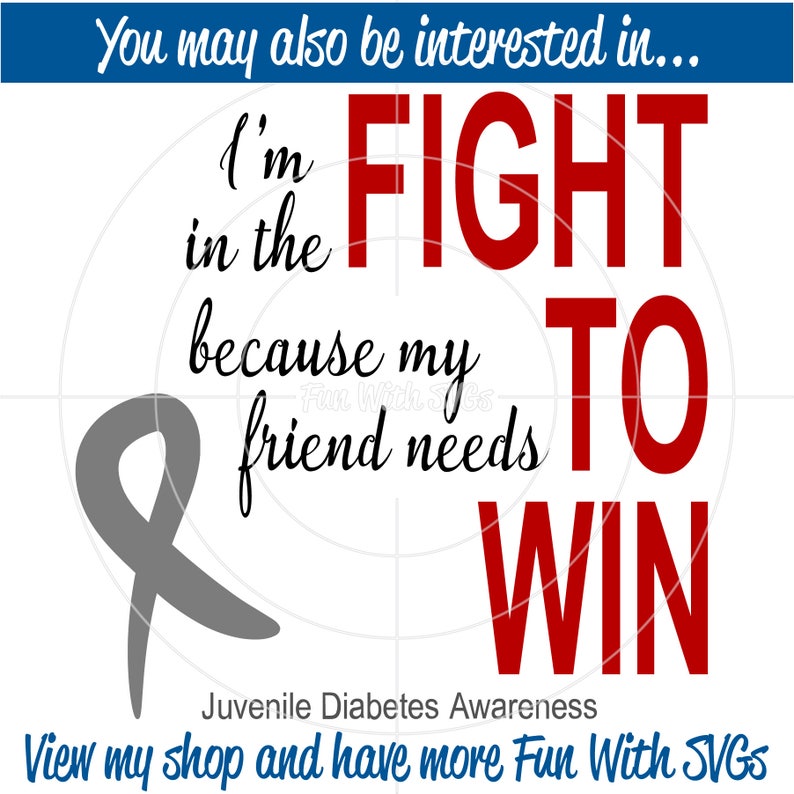 Juvenile Diabetes Awareness SVG, Find a Cure, Type 1 Diabetes, Cricut ...