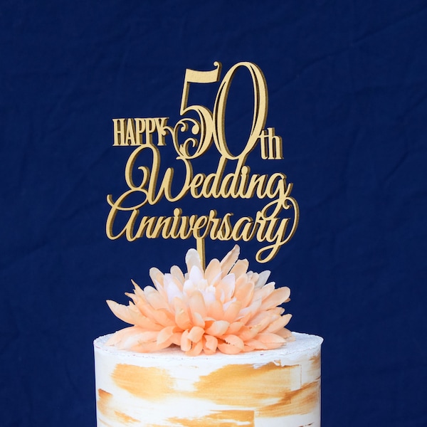 50th Anniversary Cake Topper - Etsy