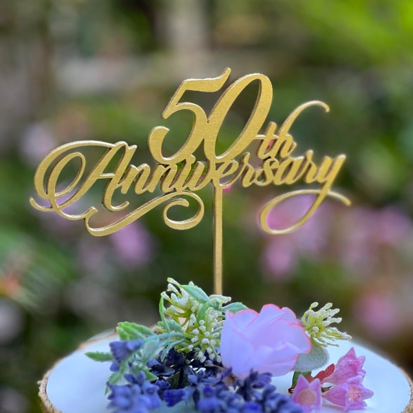 50th Anniversary Cake Topper - Etsy