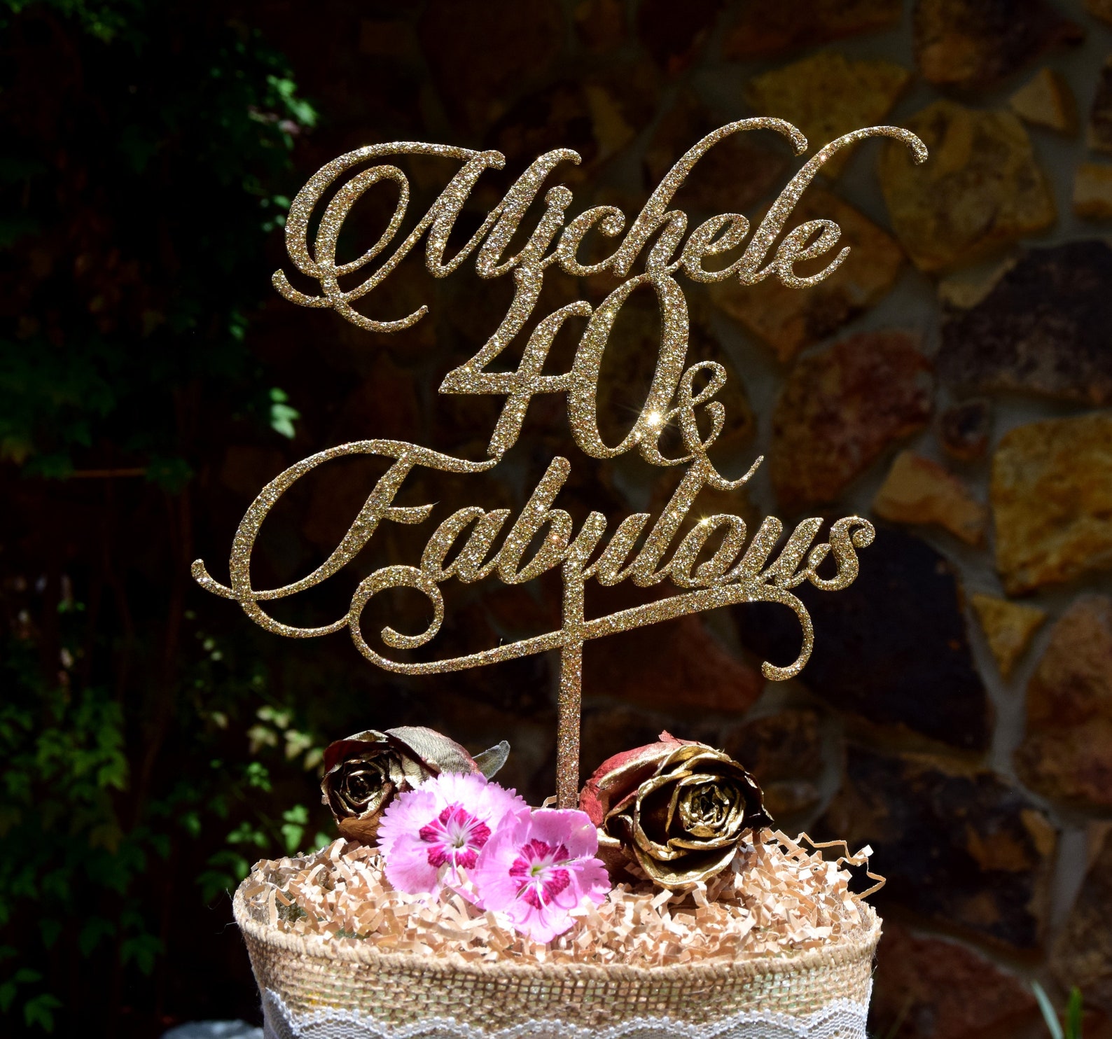 Birthday Topper Fabulous 40 Birthday Cake Decor | Etsy