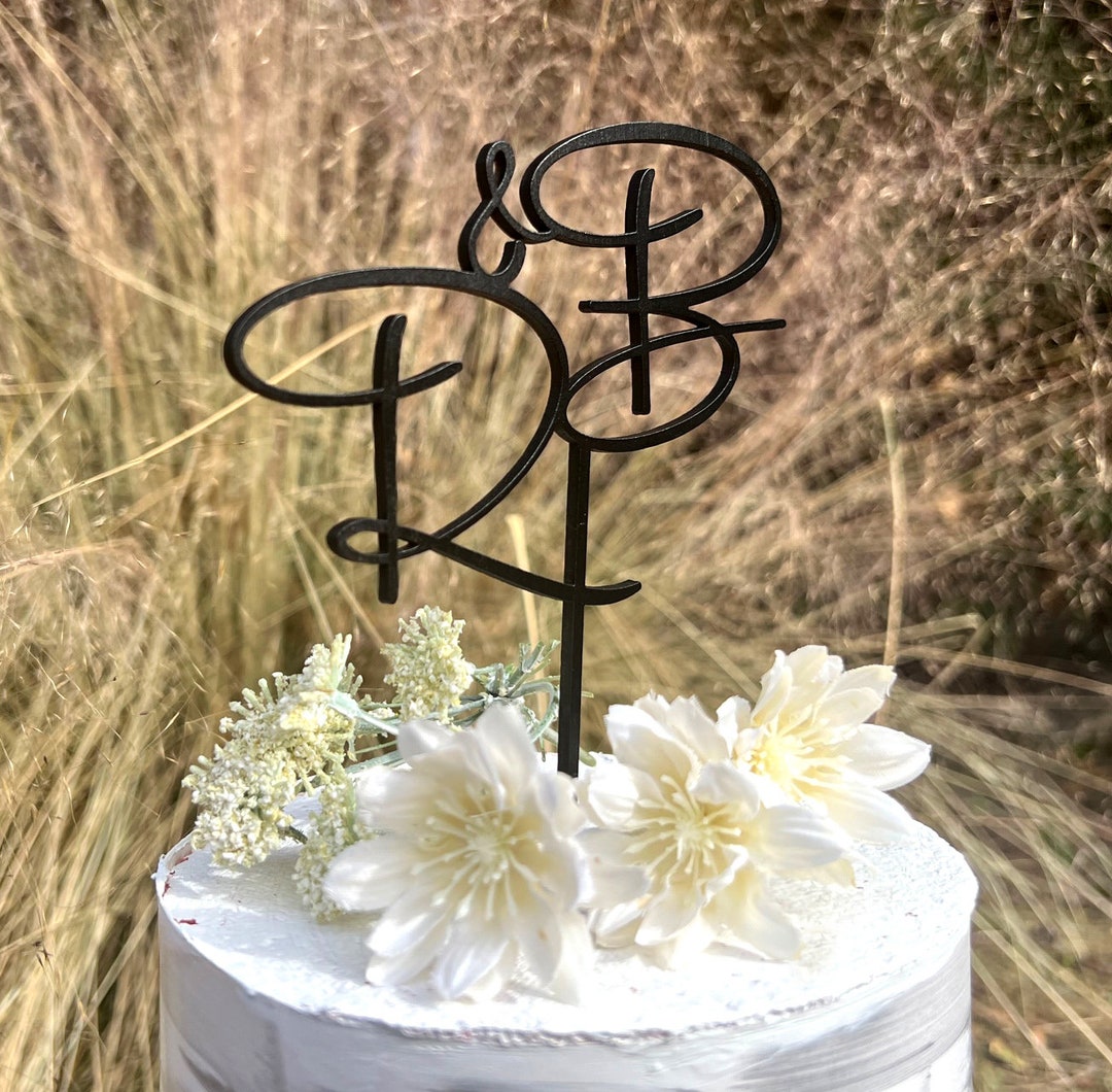 Wedding Cake Topper Letter Cake Topper Monogram Letters Initials Letter ...