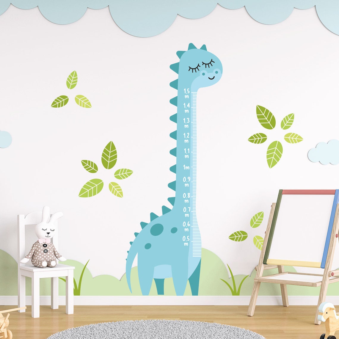 Kids Dinosaur Height Chart Wall Sticker | Etsy