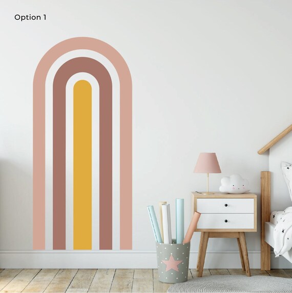 Boho Rainbow Arch Wall Decal Colour Block Rainbow Boho Wall - Etsy