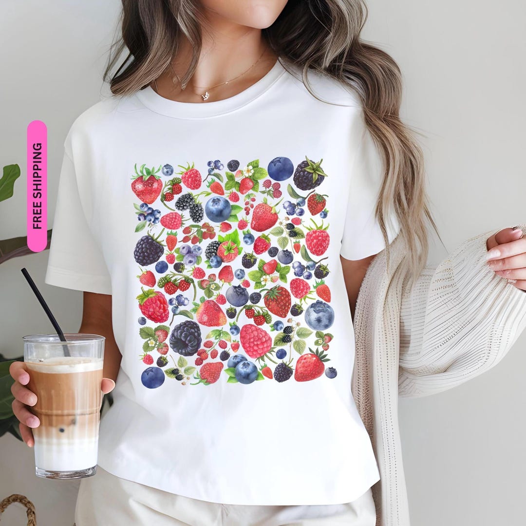Berry Medley Shirt Comfort Colors, Aesthetic Tee Berries T-shirt, Mixed ...
