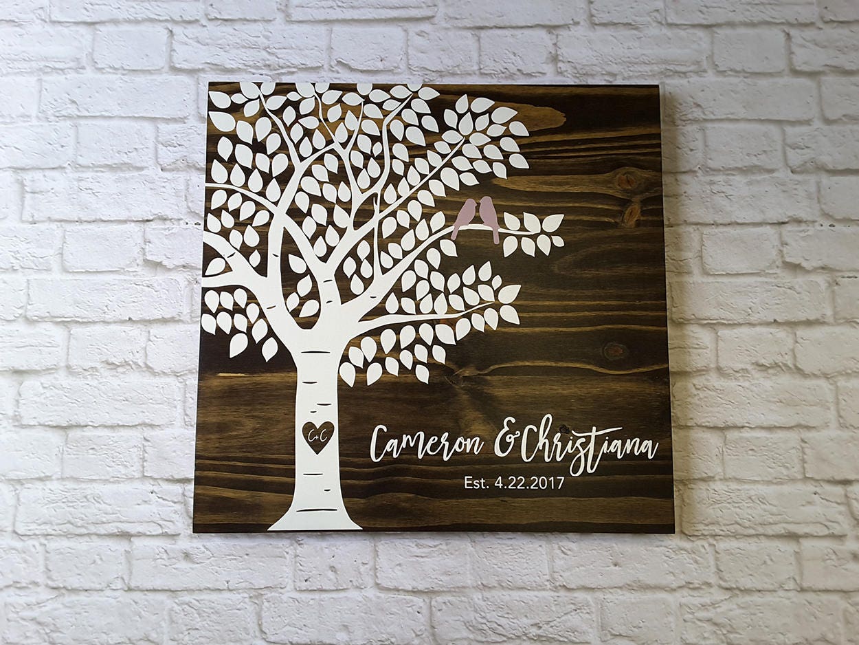 Tree Guest Book Guest Book Tree Tree Leaf Guest Book Leaf | Etsy