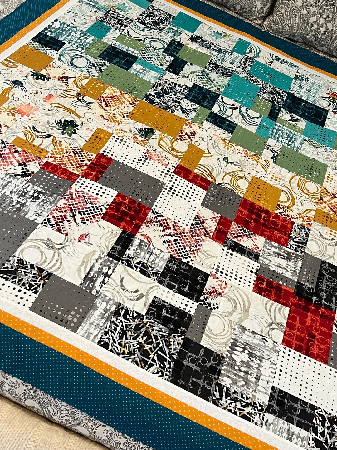 Urban Artifacts Quilt, Cake Twist, Modern, Abstract, Urban Artifacts ...