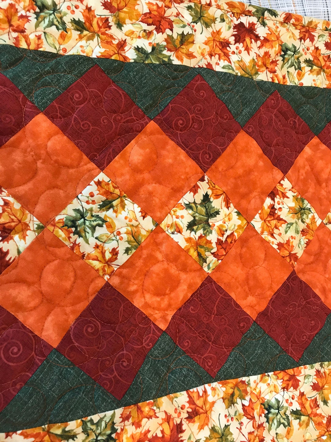 Quilted Fall Table Runner, All Themes Available, Pieced, Machine Long ...