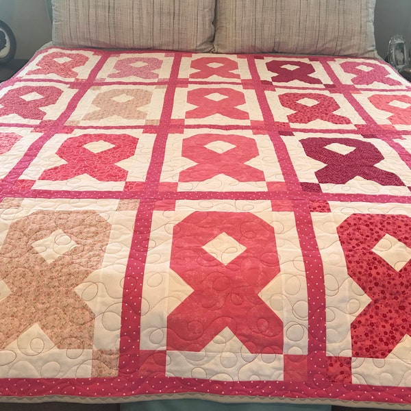 Cancer Ribbon Quilt - Etsy