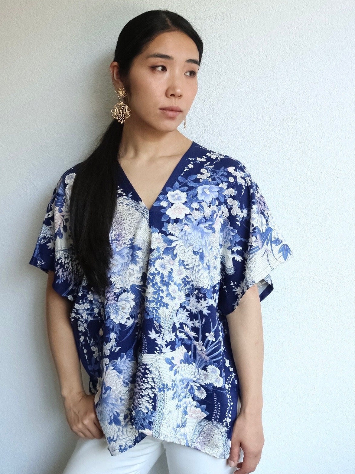 Blue Kimono Top