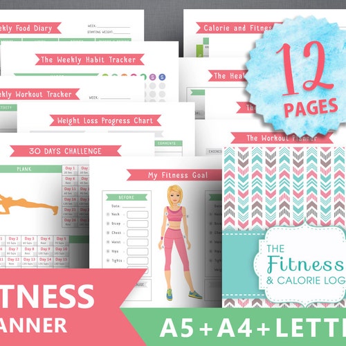 Food & Health Tracker Printable Daily Food Journal Calorie - Etsy