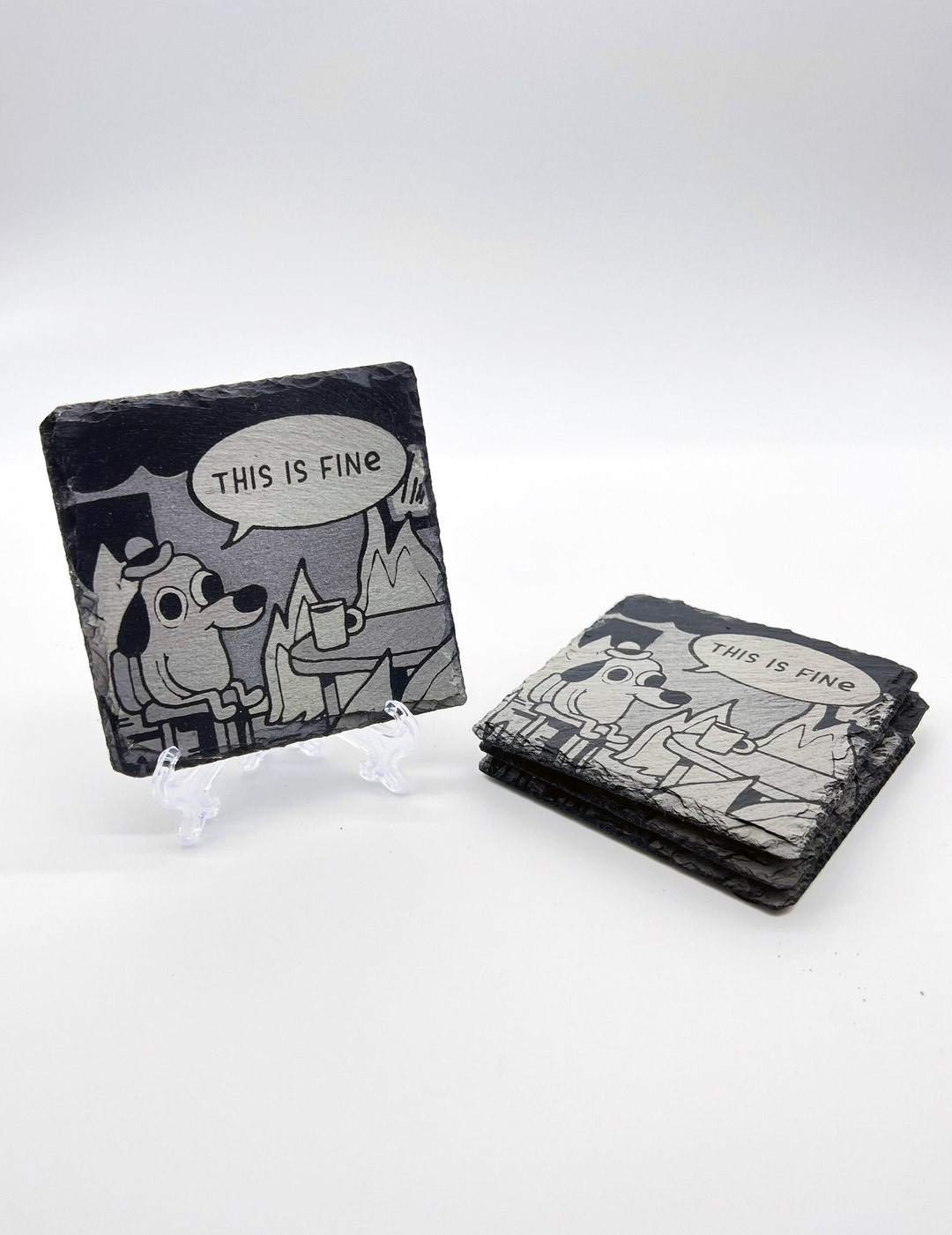 This Coaster is Fine - Art Engraved Slate Coaster Set Inspired Beverage ...