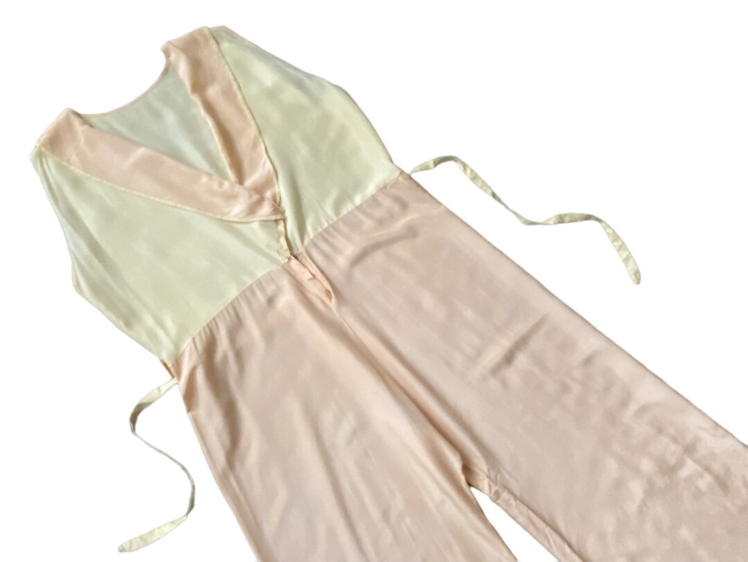 Antique 1920s Beach Pajamas Vintage 20s 30s Silk Jumpsuit Ladies Art ...