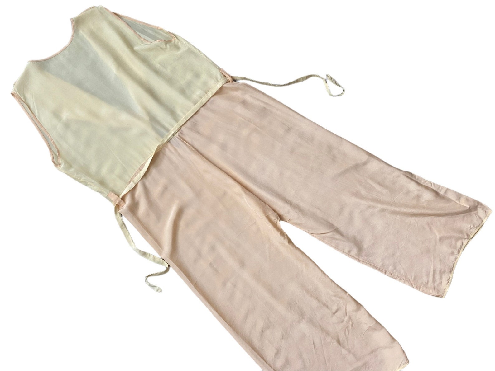 Antique 1920s Beach Pajamas Vintage 20s 30s Silk Jumpsuit Ladies Art ...