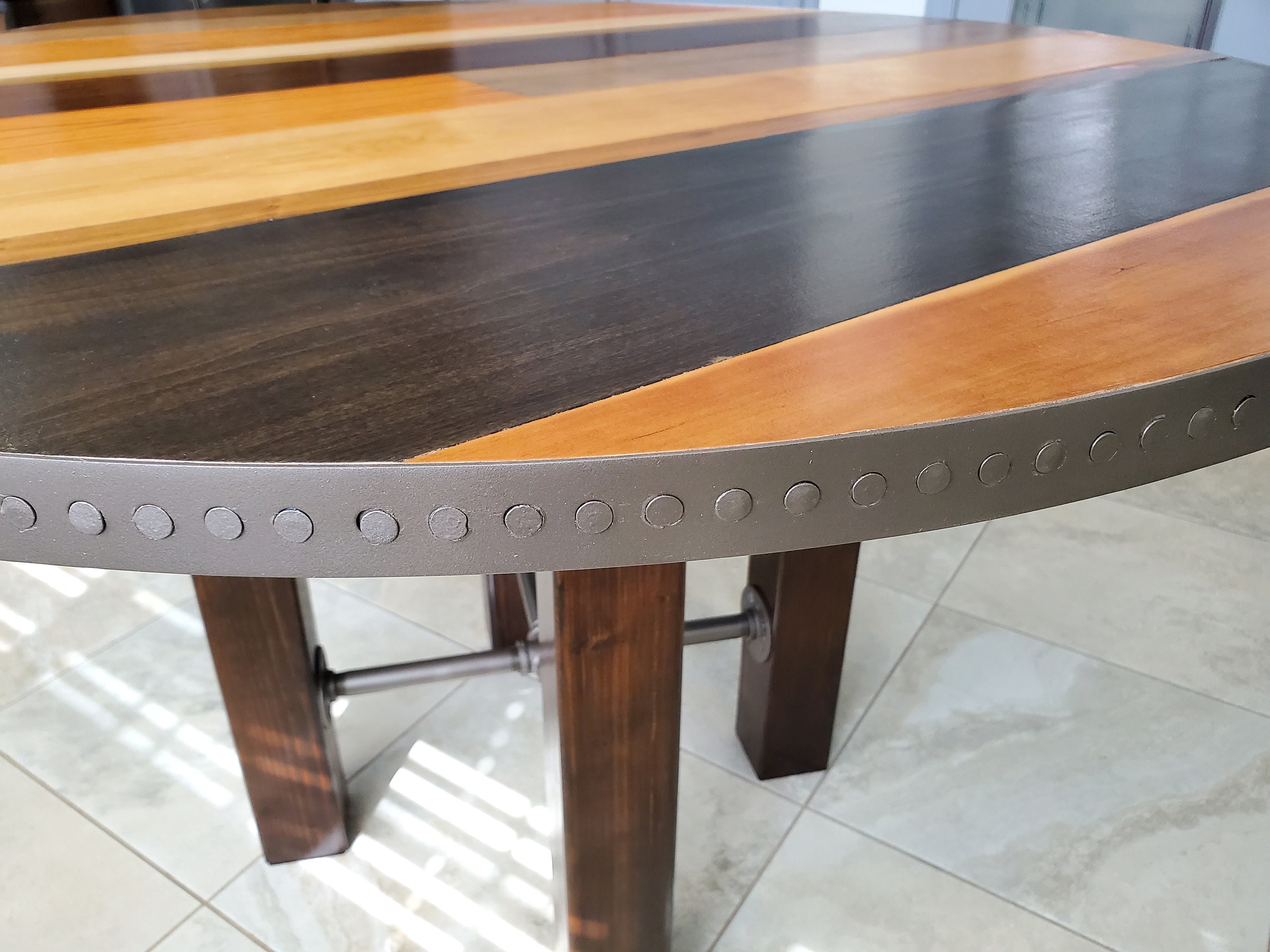 Industrial & Steampunk Wood Pedestal Dining Room Table - Etsy Israel