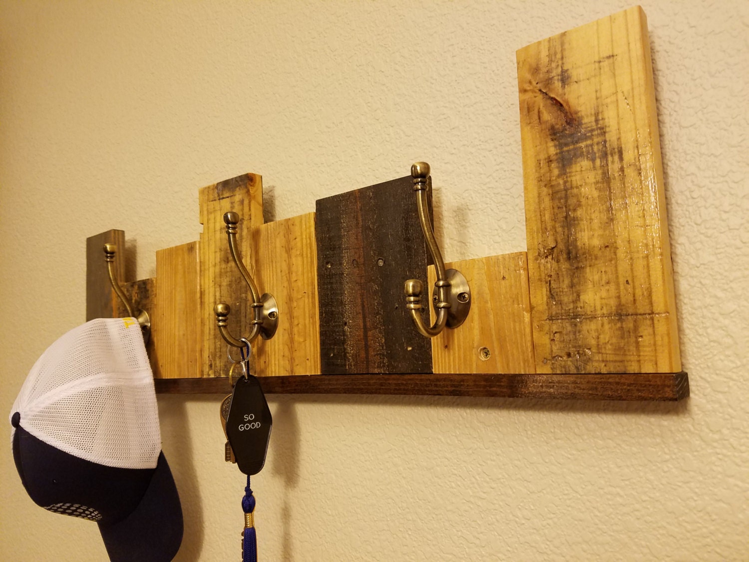 Reclaimed Recycled Pallet Wall Coat Rack Upcycled Wood Wall | Etsy