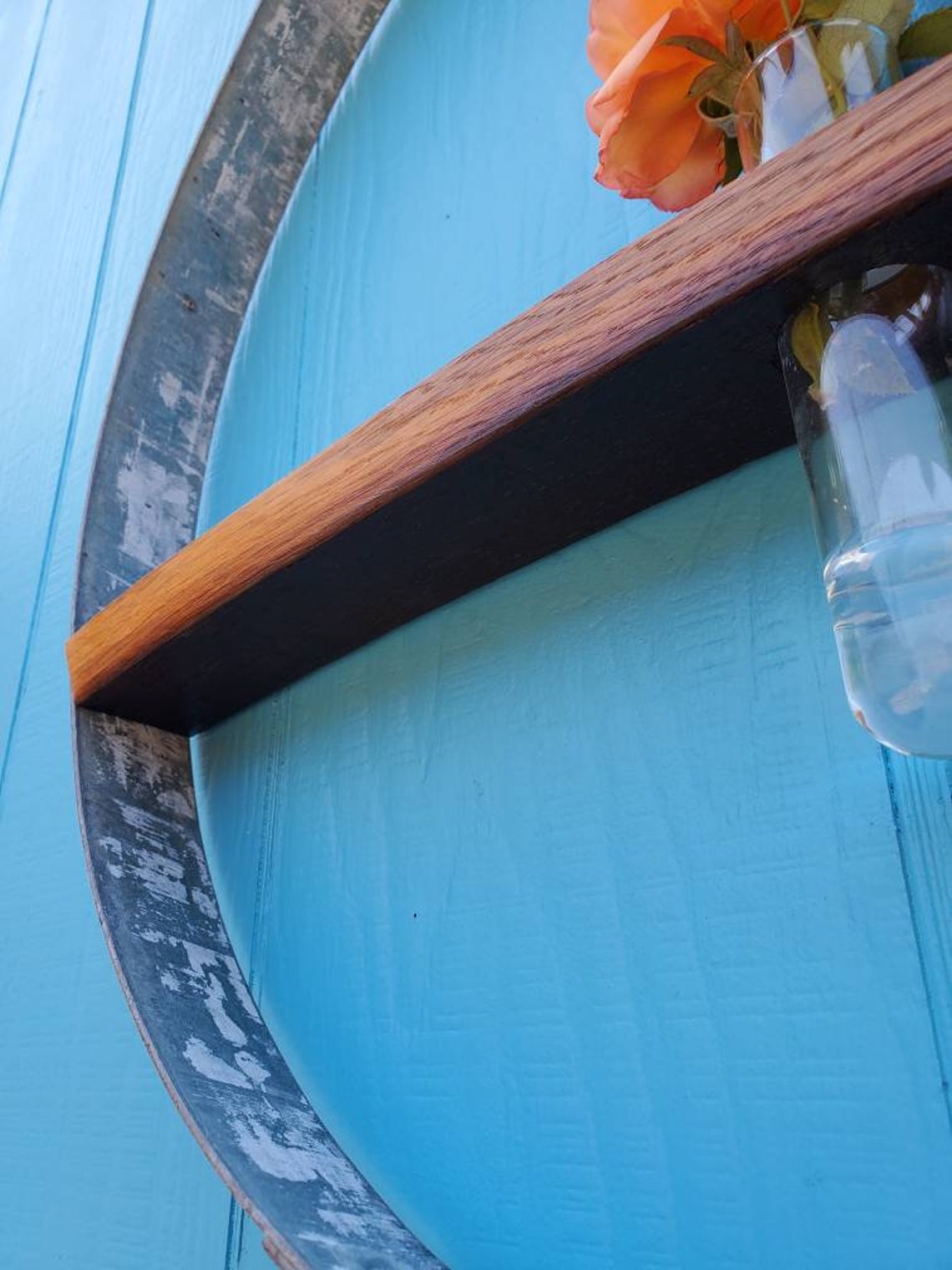 Wine Barrel Hoop and Barrel Stave Shelf With One 1 Centered - Etsy