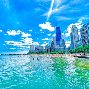 Oak Street Beach, Chicago Photography, Chicago Skyline Prints, Lake ...