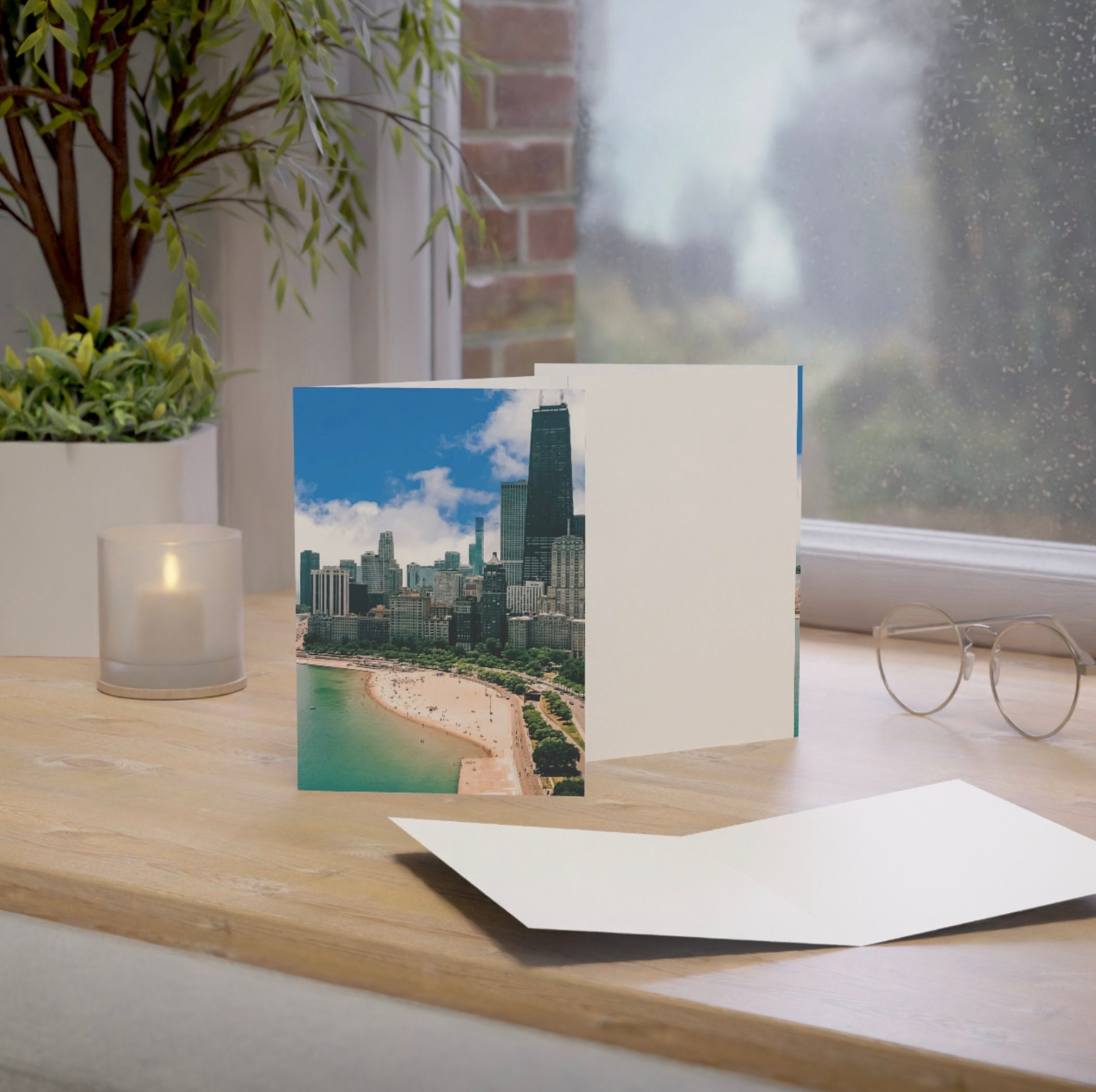 Chicago Skyline Folded Greeting Cards 1, 10, 30, and 50pcs, Chicago ...