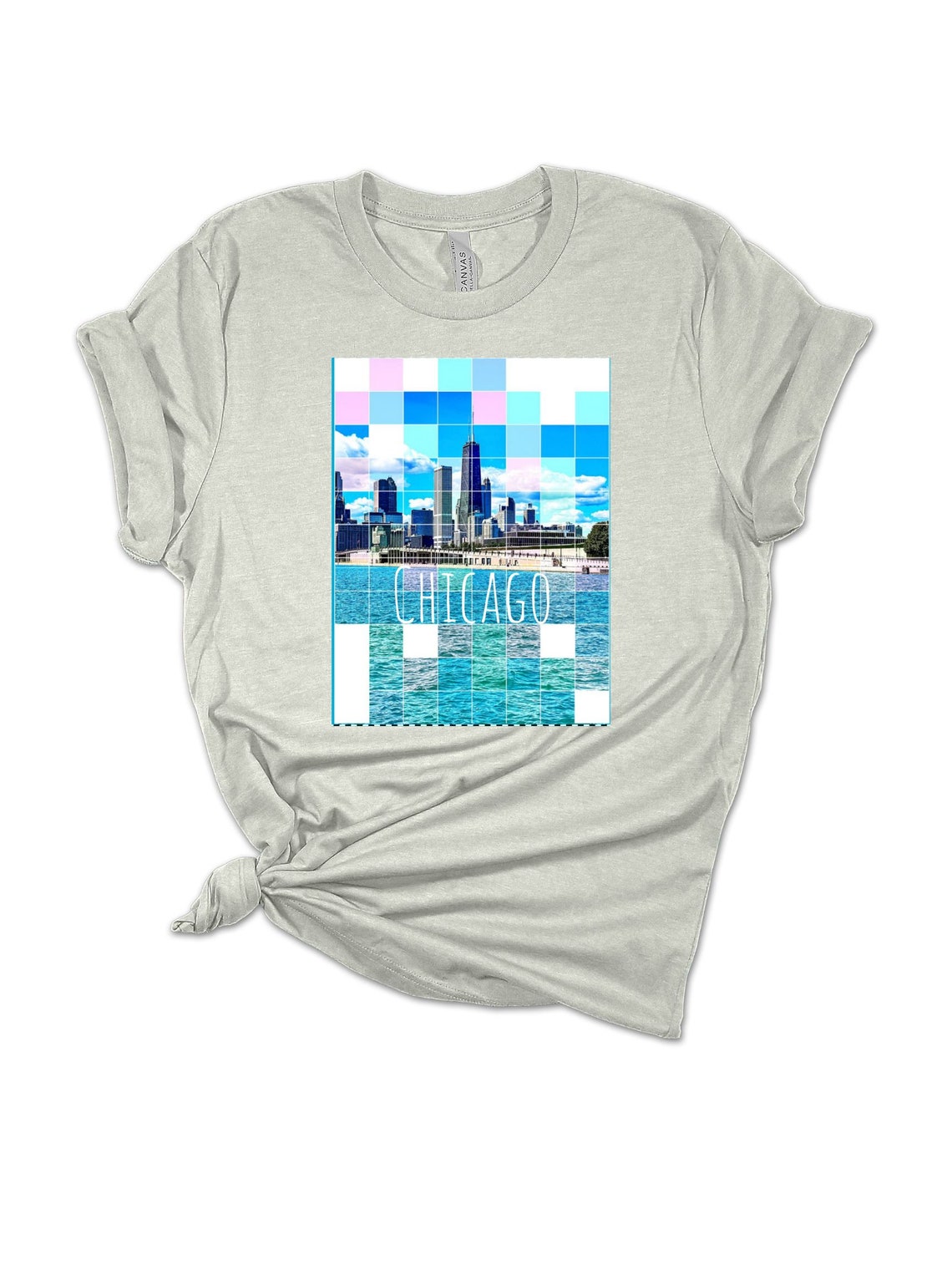 Chicago Skyline Grid Photo T-shirt, Chicago T-shirts, Chicago Print T ...