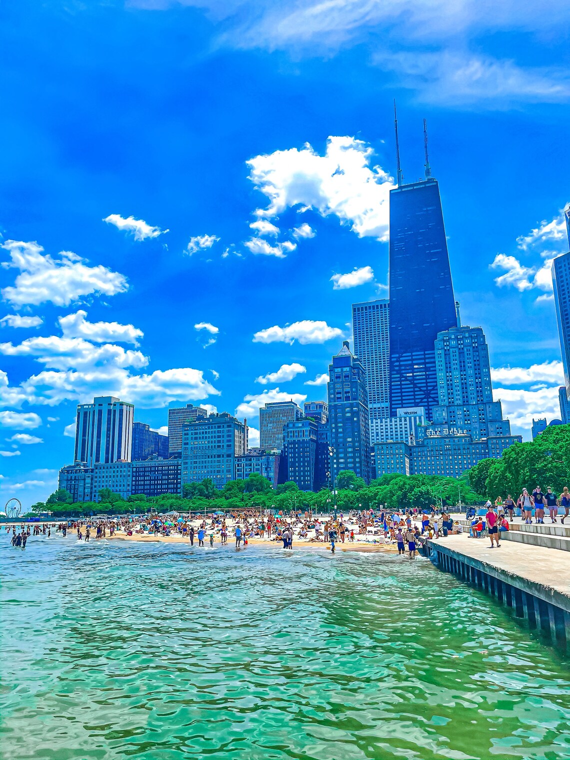 Oak Street Beach, Chicago Photography, Chicago Skyline Prints, Lake ...