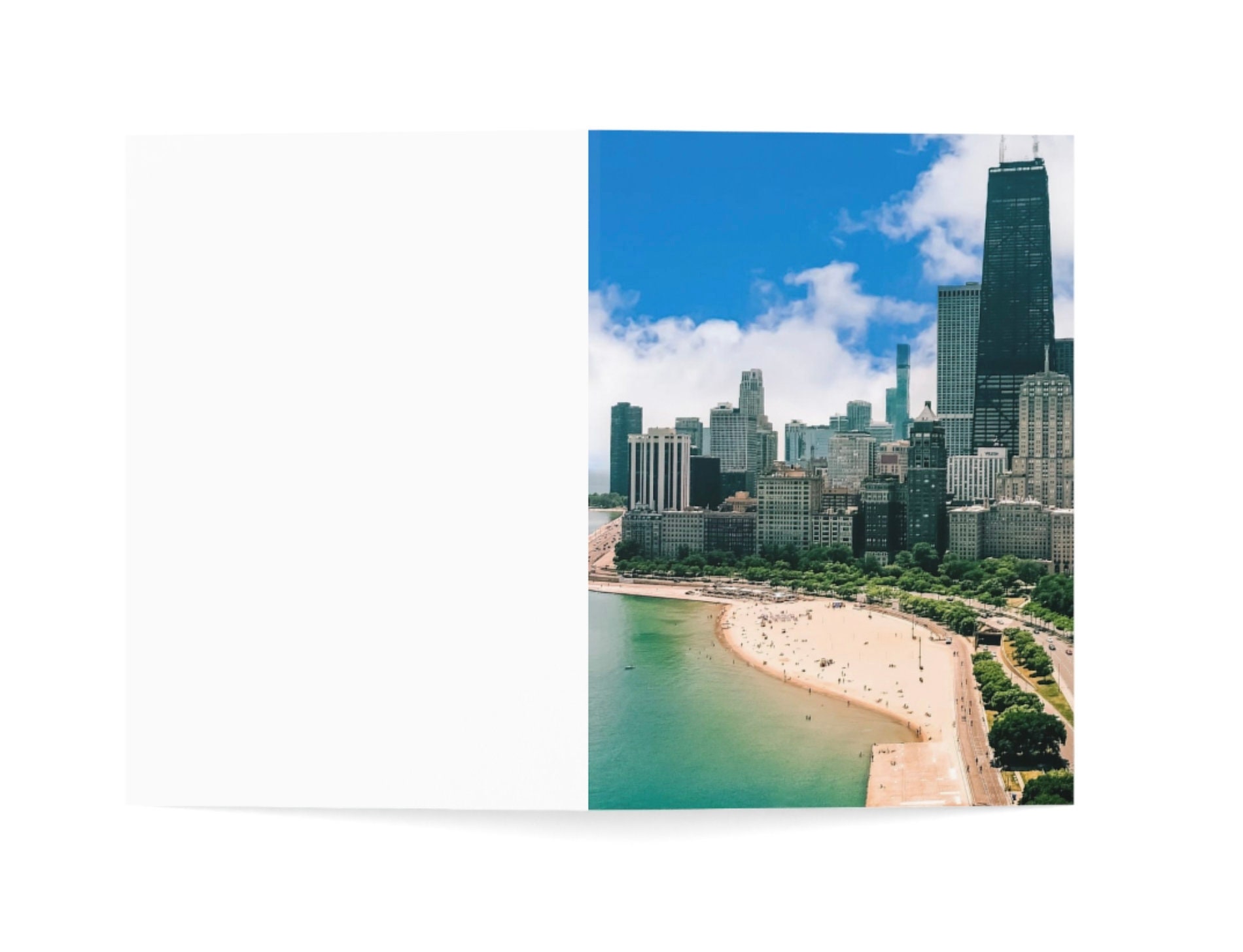Chicago Skyline Folded Greeting Cards (1, 10, 30, and 50pcs), Chicago ...