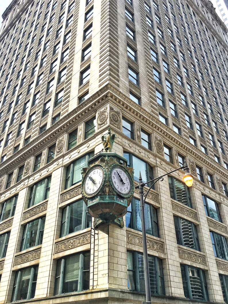 Jewelers Building Clock Print, Signature Chicago Clock, Chicago Clocks ...