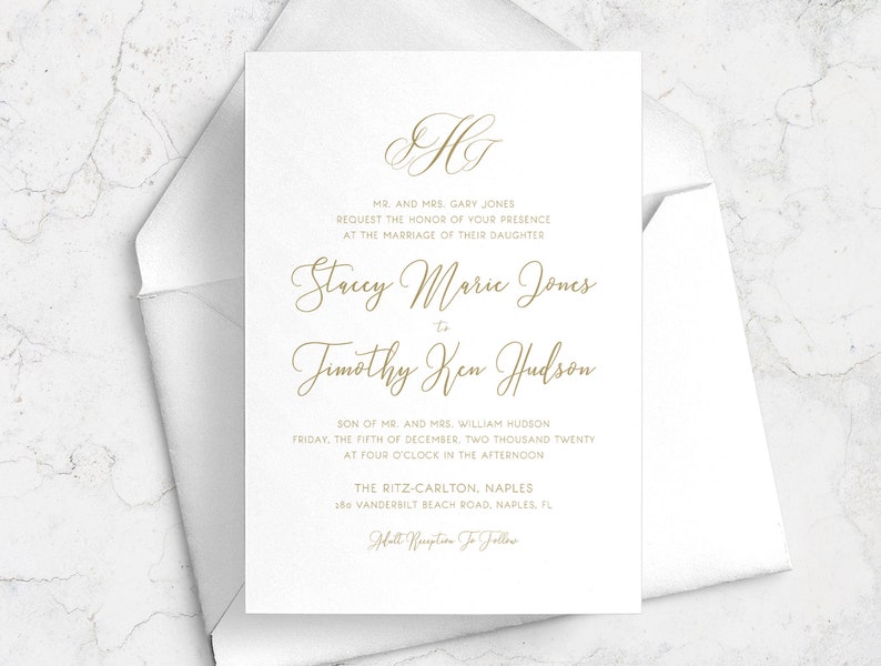 Classic Formal Romantic Elegant Wedding Invitation Suite | Etsy