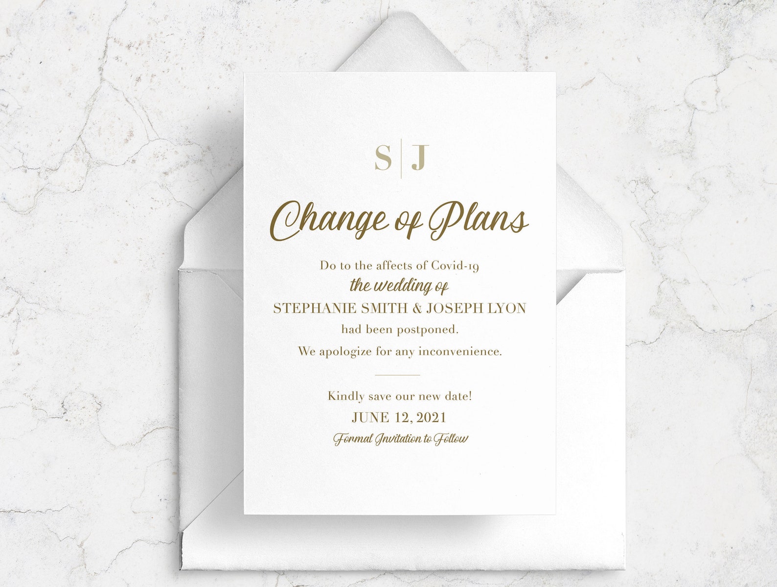 Classic Simple Graceful Change of Plans Card Customizable ...