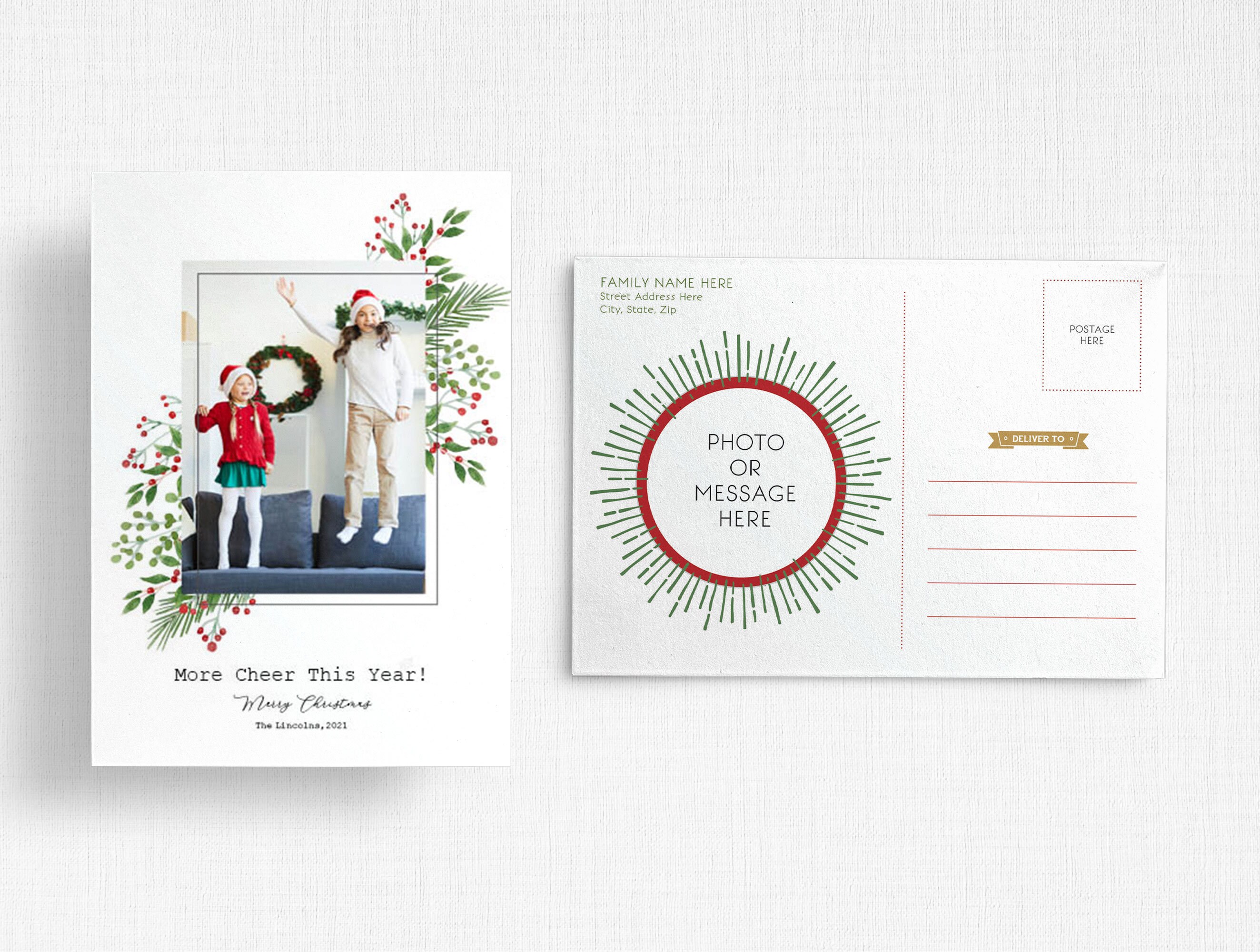 More Cheer This Year Photo Holiday Card Customizable - Etsy