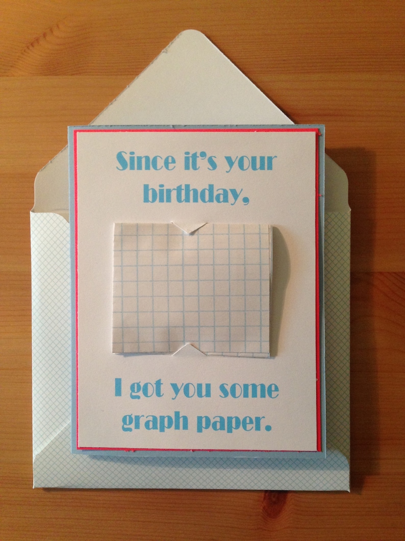 Math Birthday Card Graph Paper Birthday Card Maths Birthday Card Let's ...