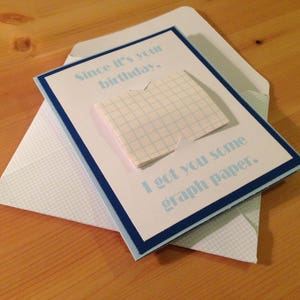 Math Birthday Card - Graph Paper Birthday Card - Maths Birthday Card ...