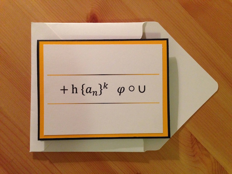 Thank You - Math Themed Thank You Card - Geek Thank You Card - Maths ...