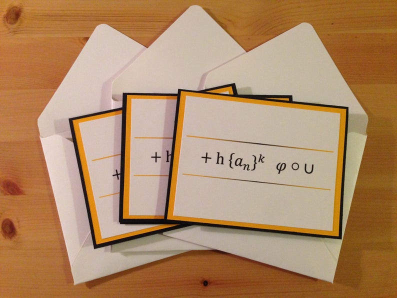 Buy Thank You Math Themed Thank You Card Geek Thank You Card Maths ...