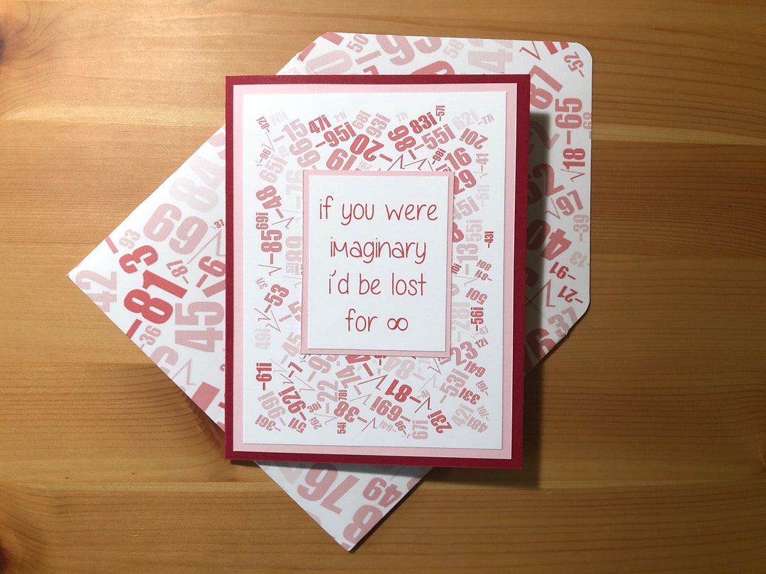I'm Glad You're Real - Math Anniversary Card - Math Love Card - Math ...